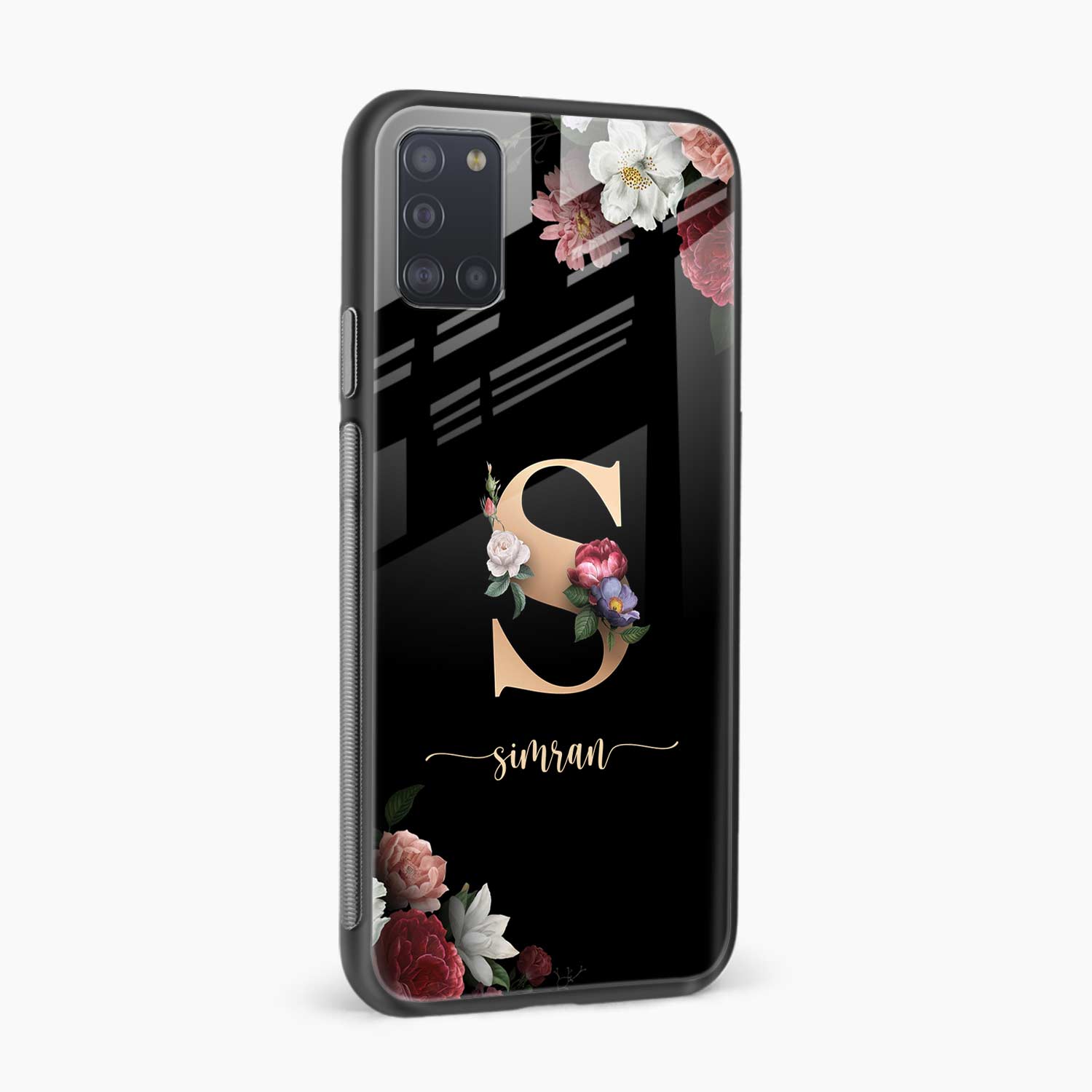 Buy Black Floral Name Personalised Samsung A31 Back Cover at Rs. 299 ...