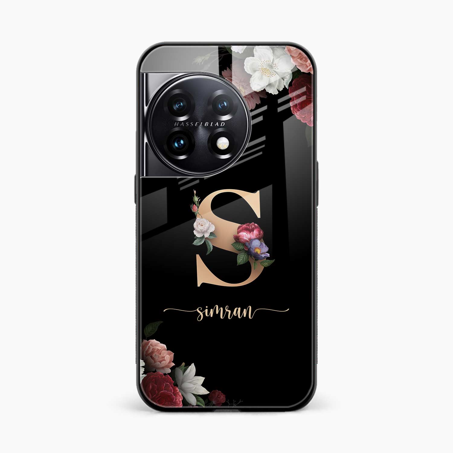 Buy Black Floral Name Personalised OnePlus 11r Back Cover at Rs. 299 ...